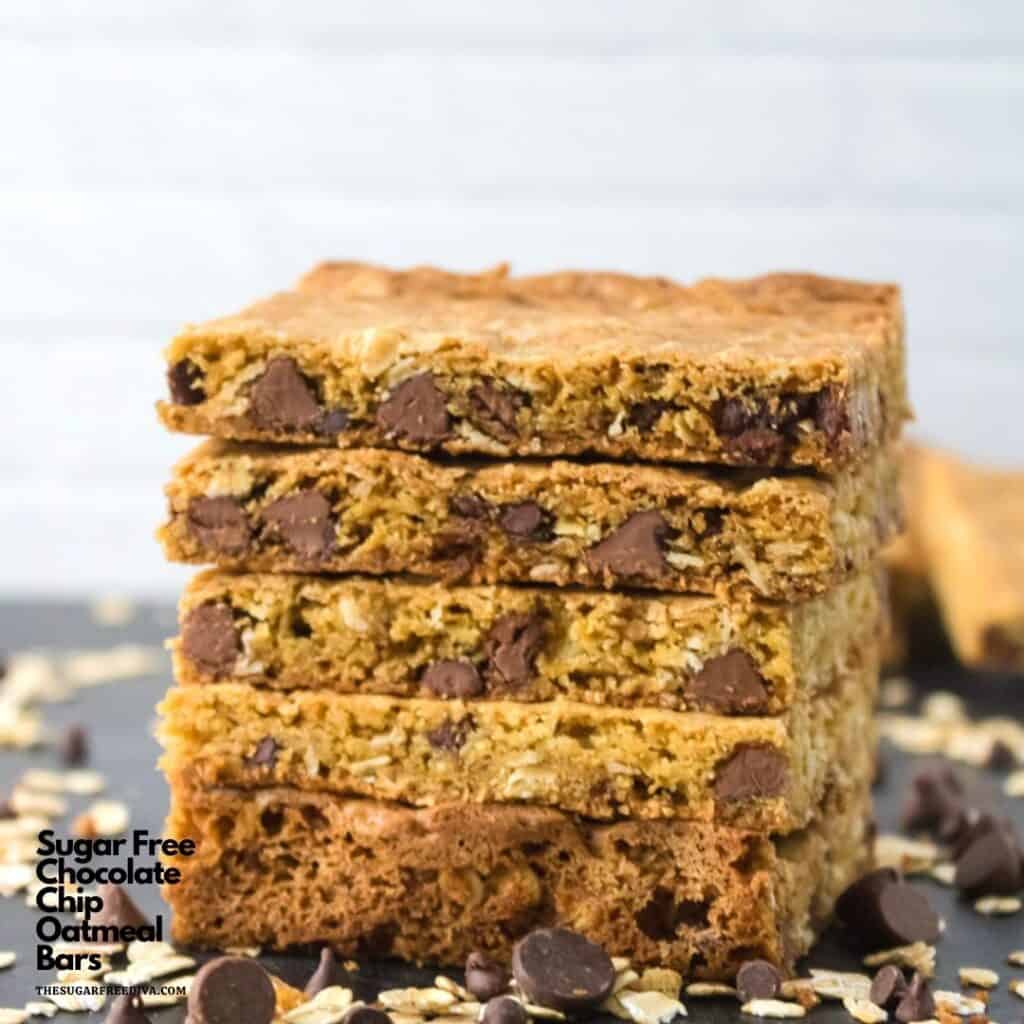 Sugar Free Chocolate Chip Oatmeal Bars - THE SUGAR FREE DIVA
