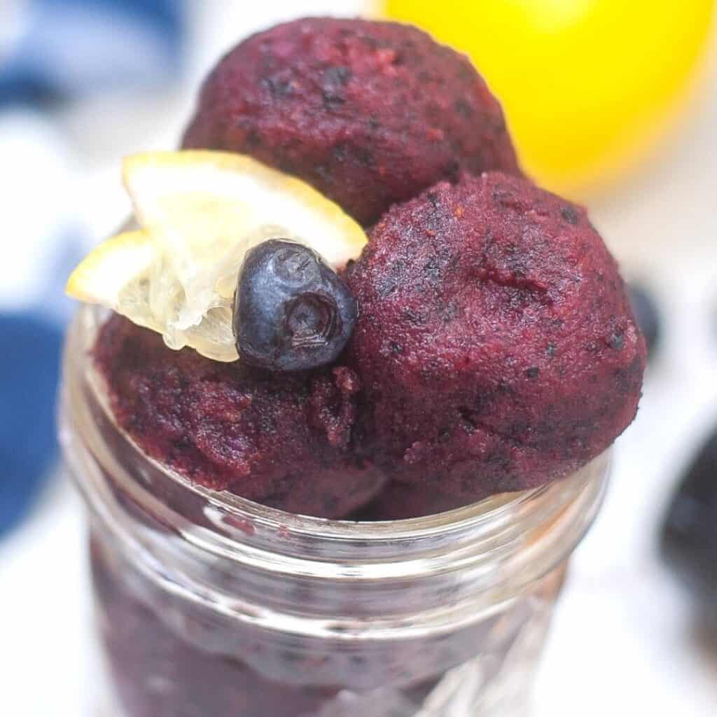 No Added Sugar Blueberry Lemon Sorbet - THE SUGAR FREE DIVA
