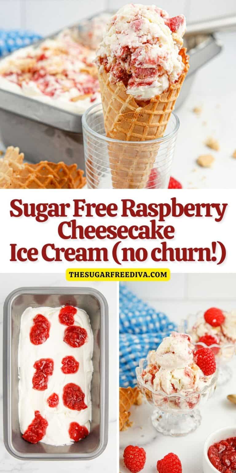 Sugar Free Raspberry Cheesecake Ice Cream - THE SUGAR FREE DIVA