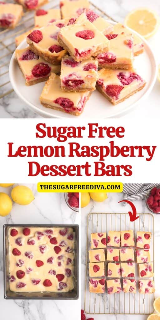 Sugar Free Lemon Raspberry Dessert Bars - THE SUGAR FREE DIVA