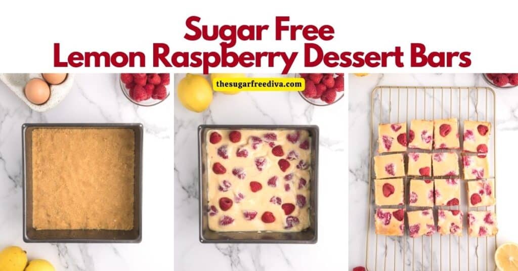 Sugar Free Lemon Raspberry Dessert Bars - THE SUGAR FREE DIVA