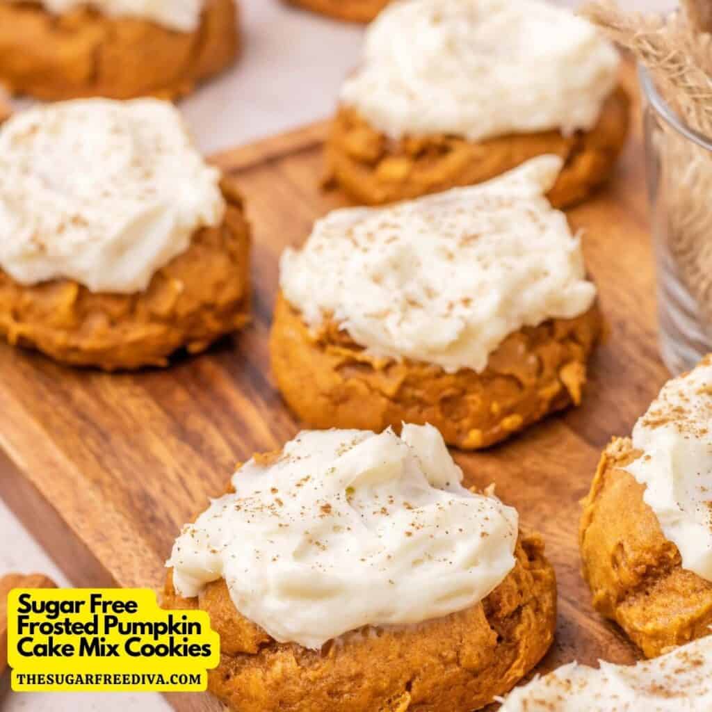 Sugar Free Frosted Pumpkin Cake Mix Cookies - THE SUGAR FREE DIVA