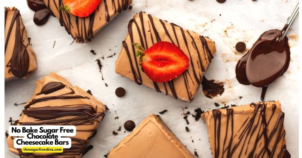 No Bake Sugar Free Chocolate Cheesecake Bars - THE SUGAR FREE DIVA