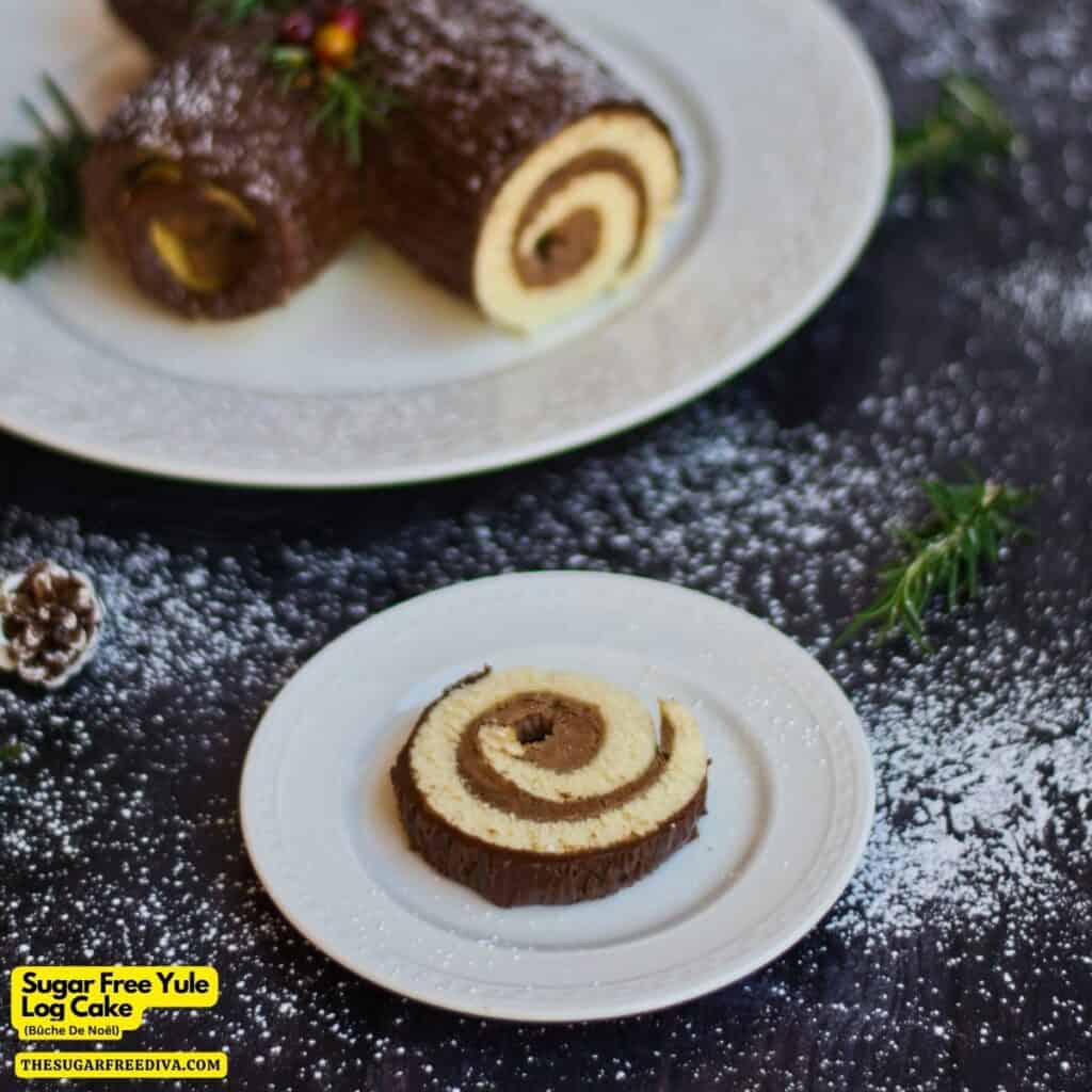 Sugar Free Yule Log Cake (Bûche De Noël) - THE SUGAR FREE DIVA