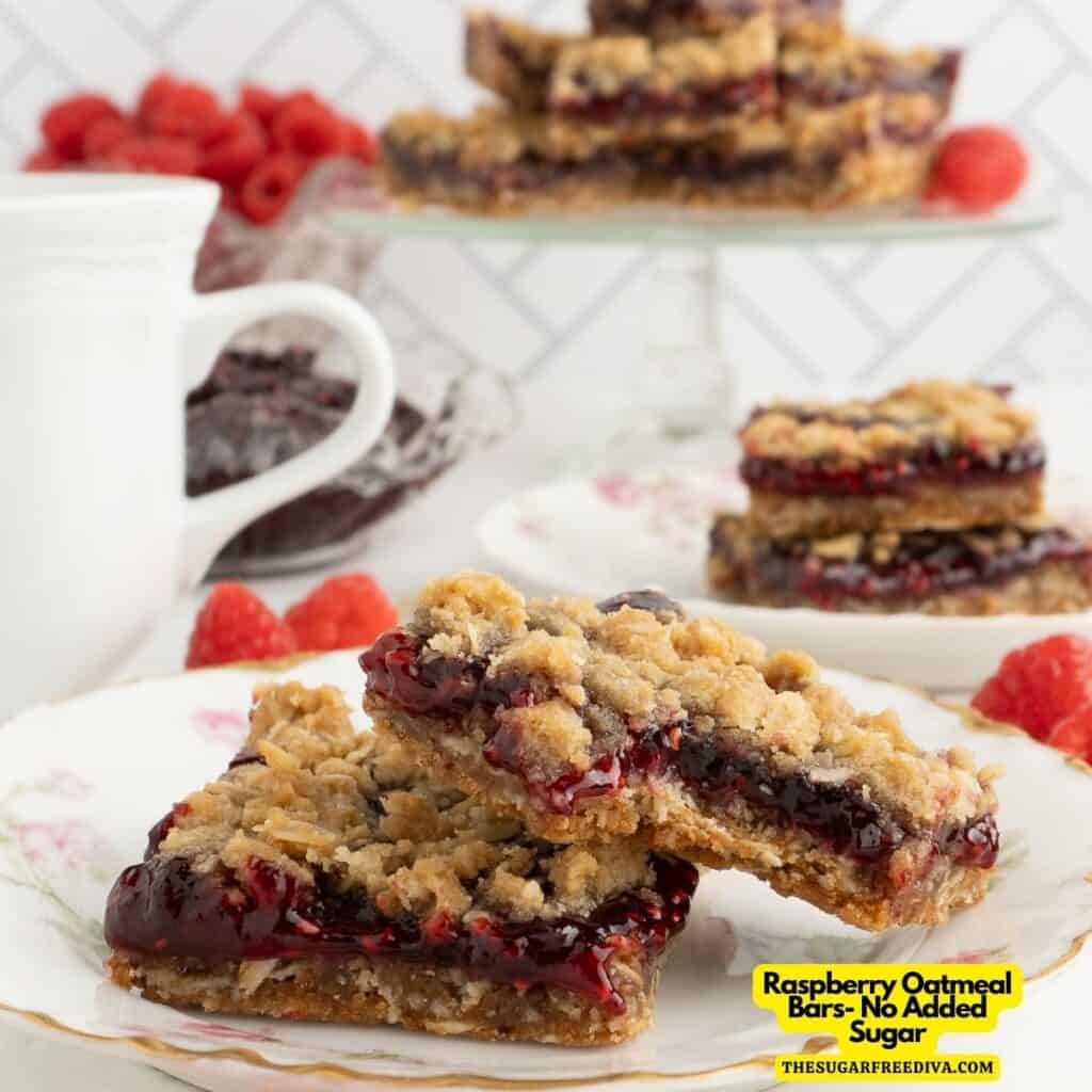 Raspberry Oatmeal Bars- No Added Sugar - THE SUGAR FREE DIVA