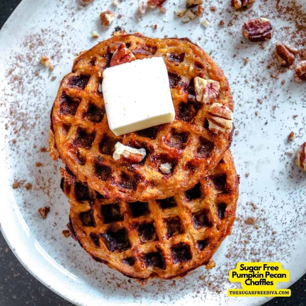 Sugar Free Pumpkin Pecan Chaffles - THE SUGAR FREE DIVA