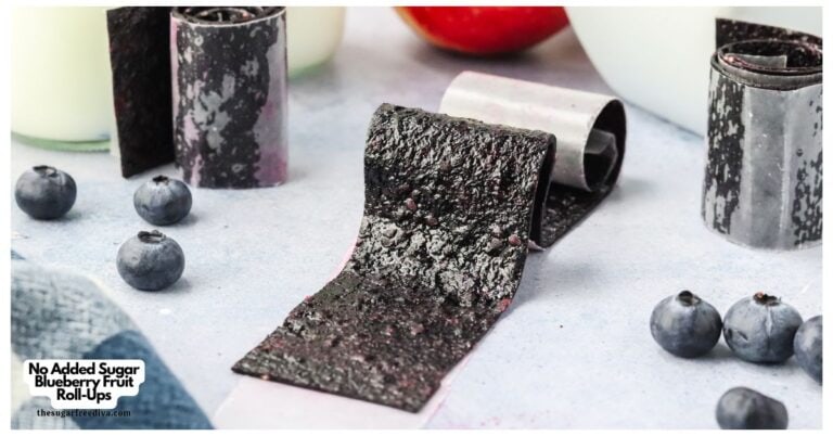 No Added Sugar Blueberry Fruit Roll-Ups - THE SUGAR FREE DIVA
