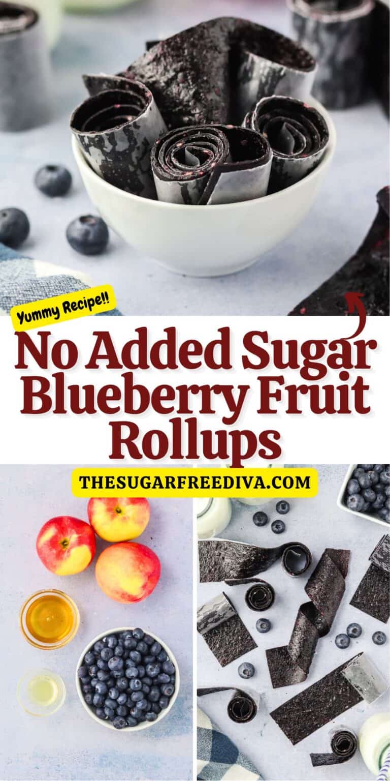 No Added Sugar Blueberry Fruit Roll-Ups - THE SUGAR FREE DIVA